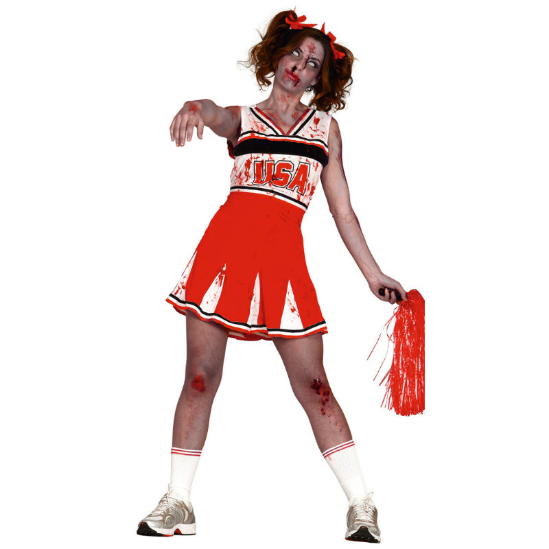 Costume Cheerleader zombie donna più terrificante di Halloween