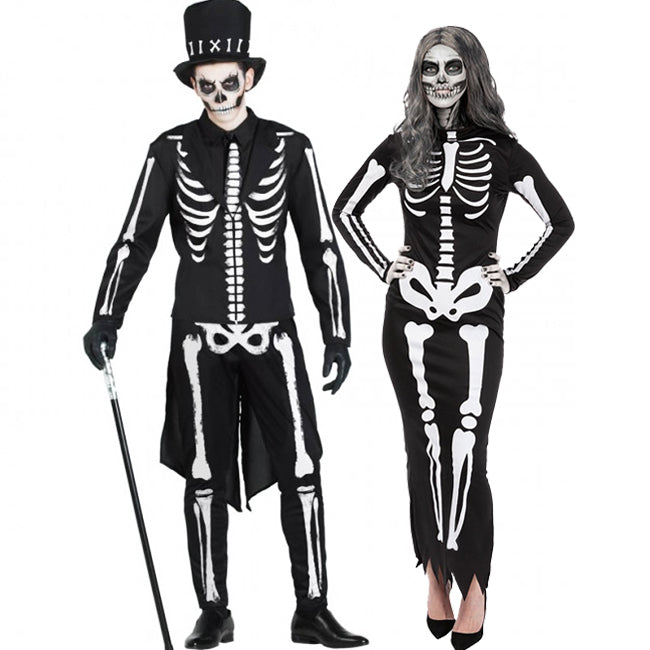 Vestiti di Carnevale di coppia Scheletri Eleganti online