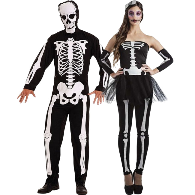 Vestiti di Carnevale di coppia Scheletri Notturni online