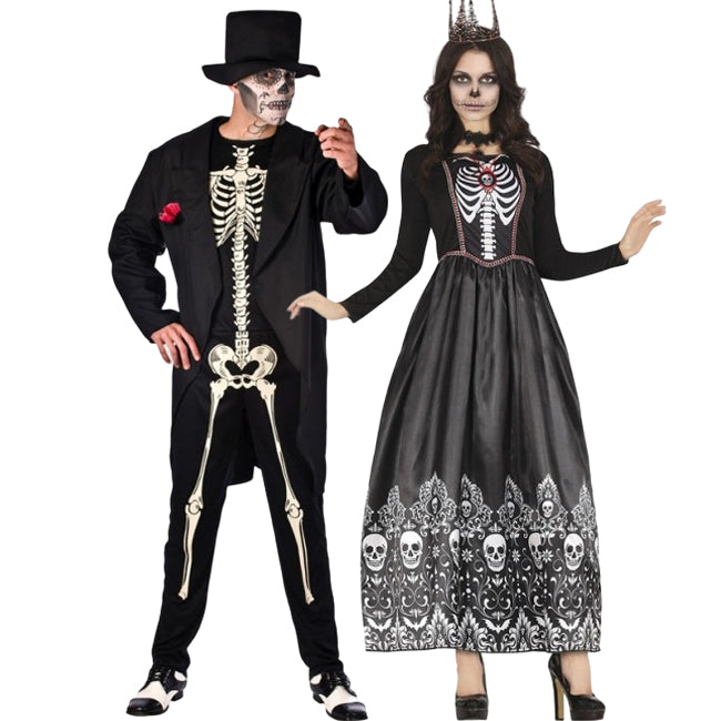 Vestiti di Carnevale di coppia Scheletri del Regno Oscuro online