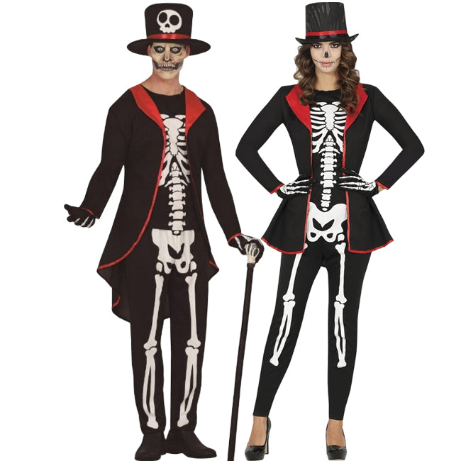 Vestiti di Carnevale di coppia Scheletri Signorili online