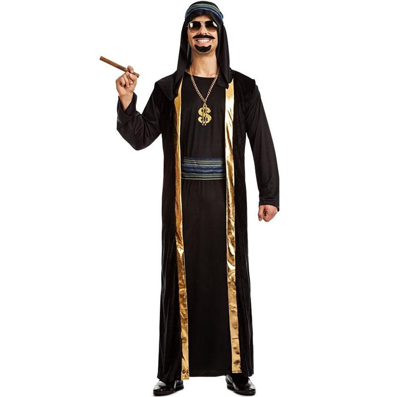 Costume Sceicco arabo in nero e oro per uomo | Acquistare online