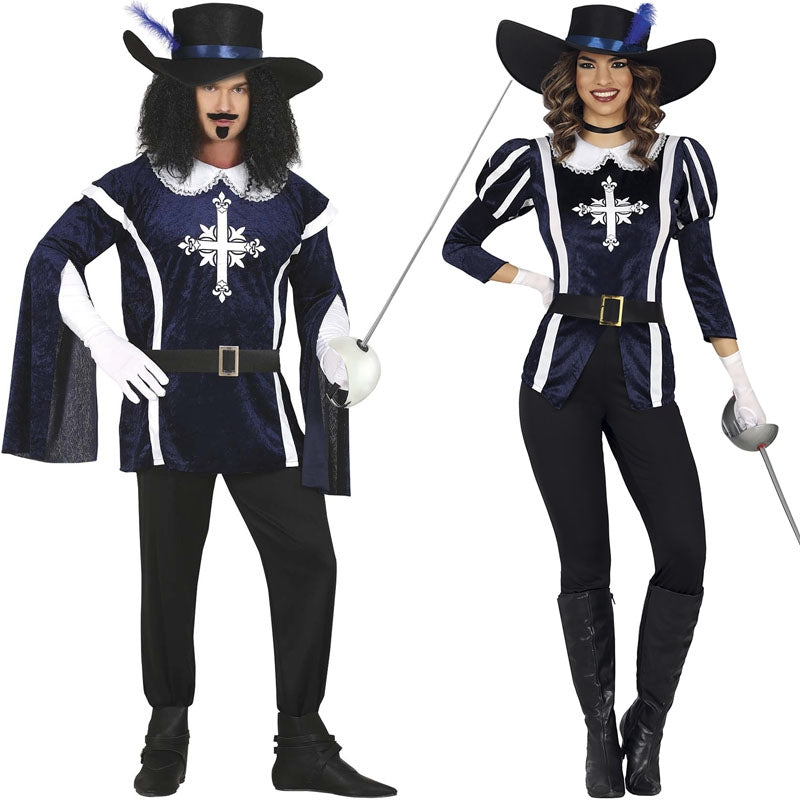 Vestiti di Carnevale di coppia Moschettieri deluxe online