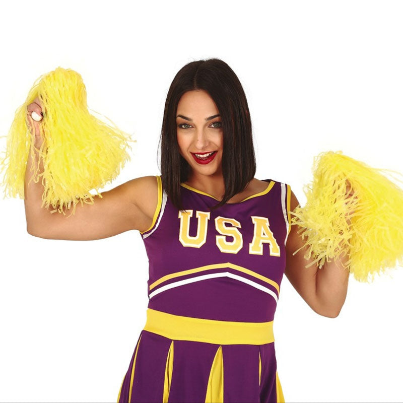Pompon gialli da cheerleader | Accessori per Carnevale