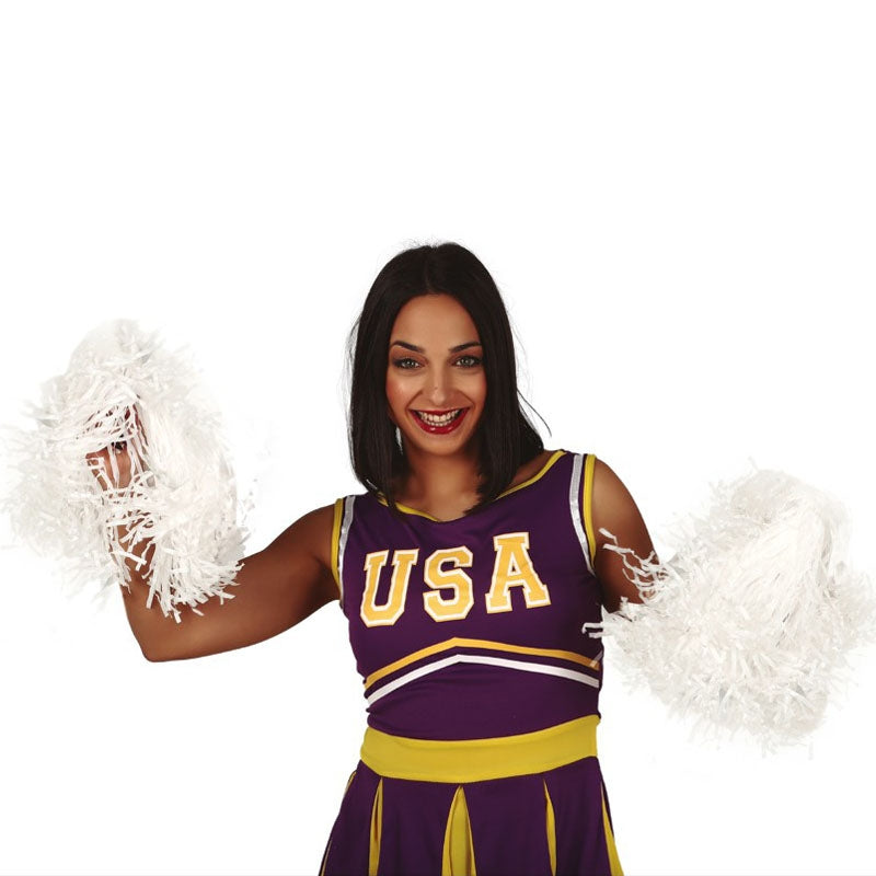 Pompon bianchi da cheerleader | Accessori per Carnevale